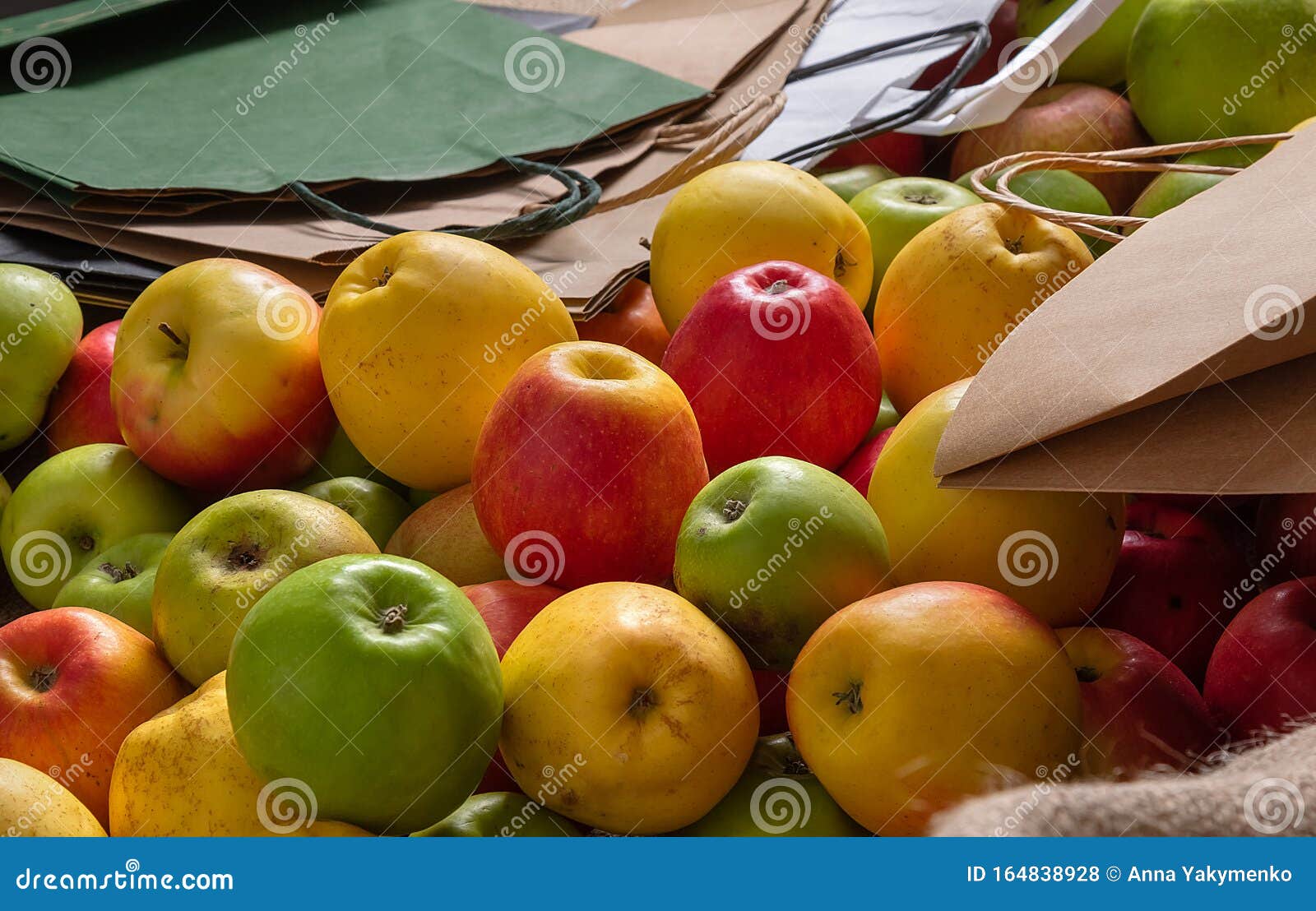 Apples of Different Kinds, Sizes and Grades for Sorting and Packaging ...