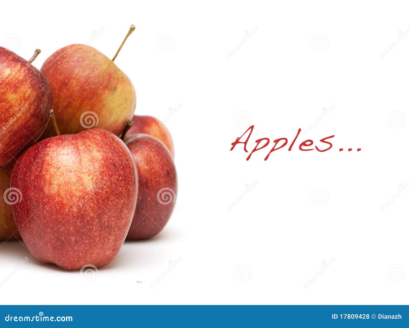 Apples and example text stock photo. Image of focus, empty - 17809428