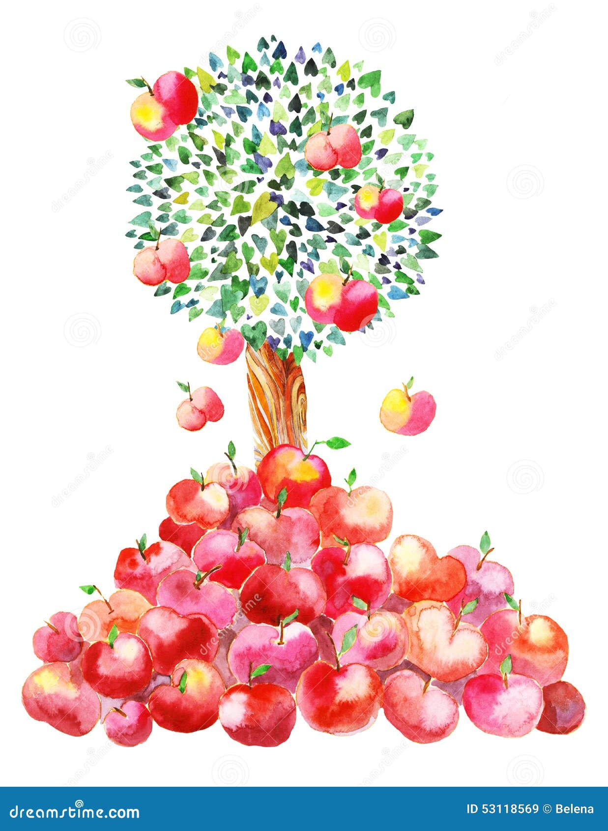 The Apples are Falling Down Stock Vector - Illustration of stem ...