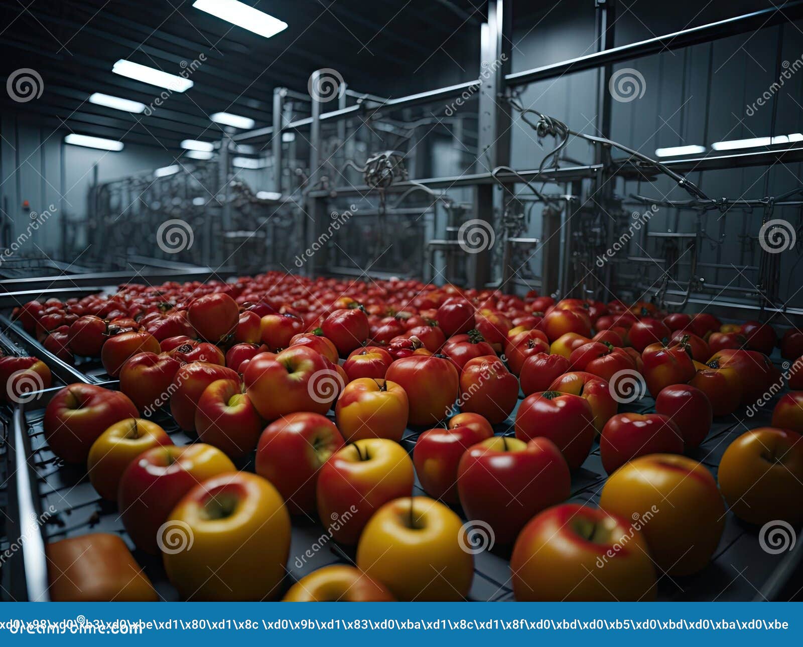Apples in a Food Processing Facility Clean. Ai Generative Stock ...