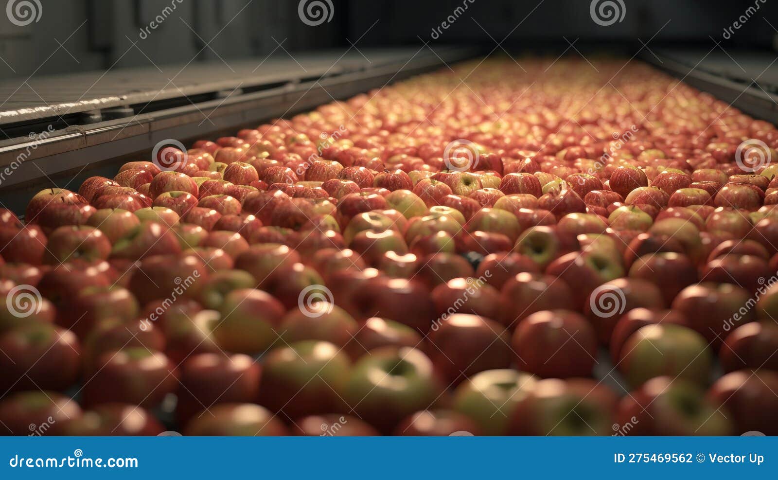 Apples in a Food Processing Facility Clean and Fresh. Generative AI ...