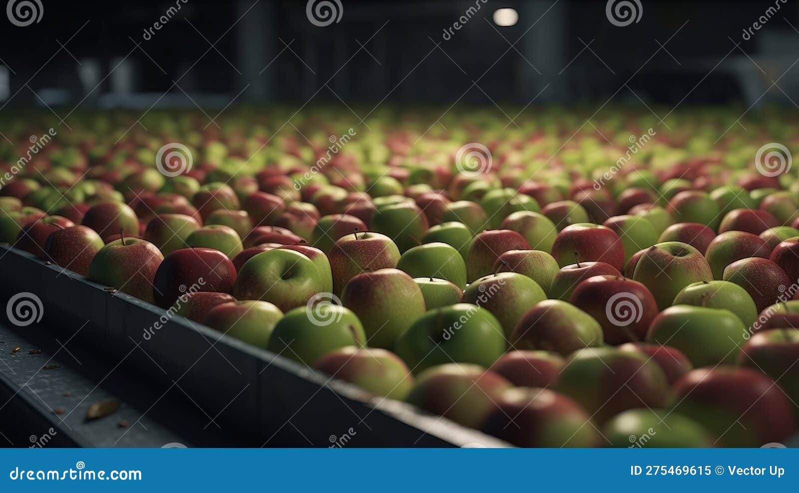 Apples in a Food Processing Facility Clean and Fresh. Generative AI ...