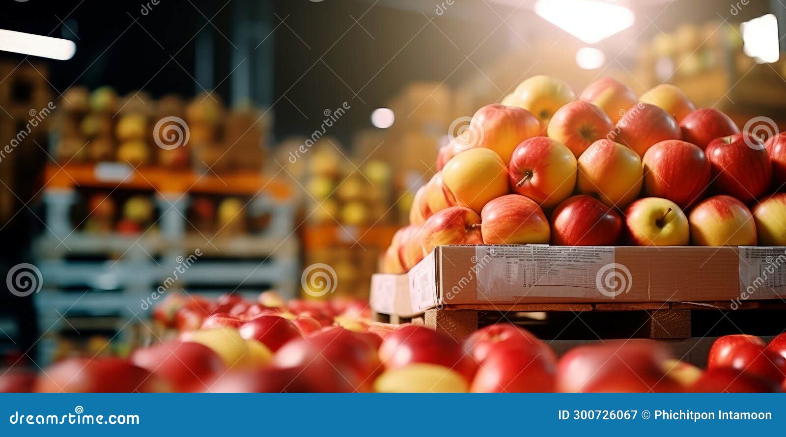 Apples in a Food Processing Facility, Clean and Fresh in Store ...