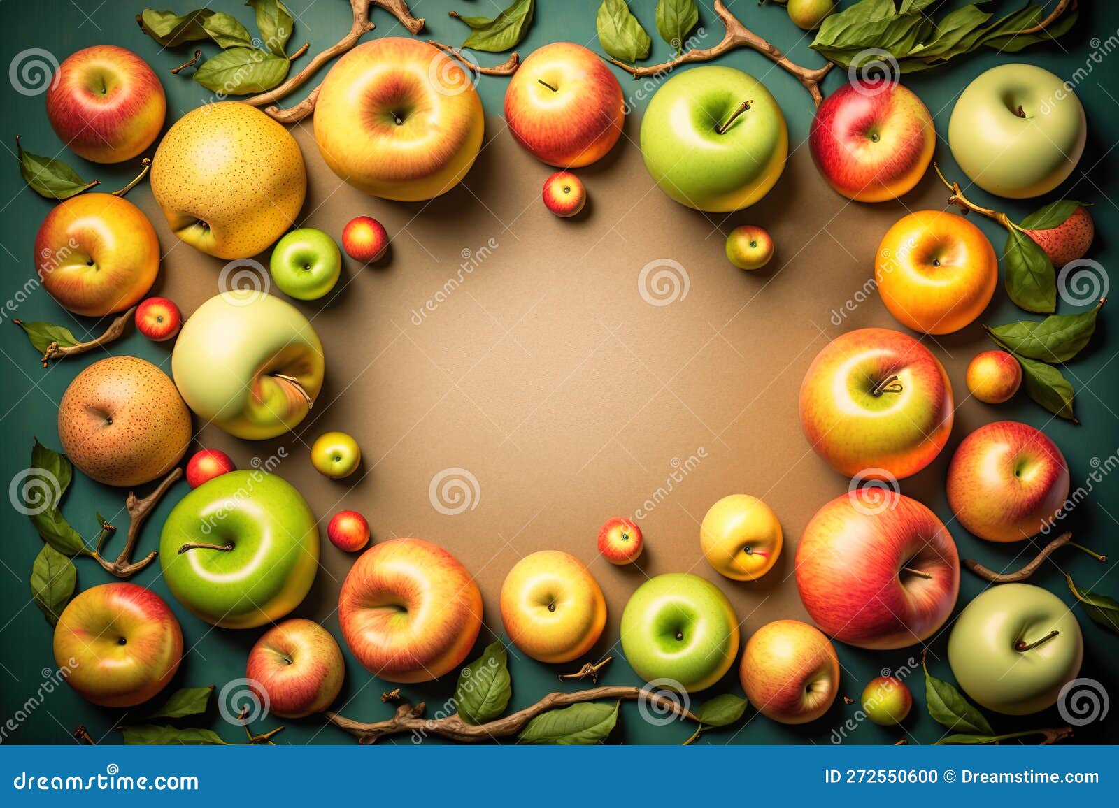 Apples Frame Banner with Copy Space for Text or Advertisement Stock ...