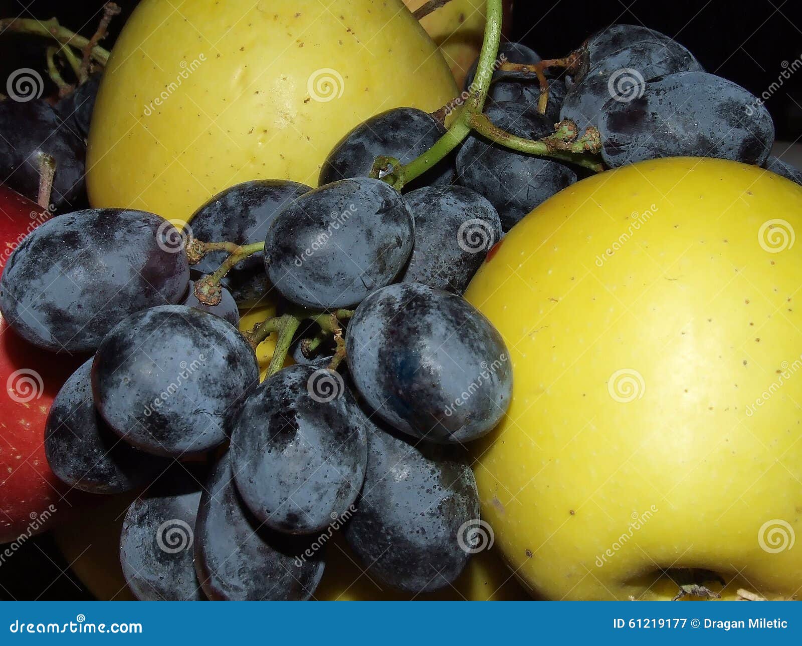 Apples and grapes stock image. Image of closeup, grapes - 61219177