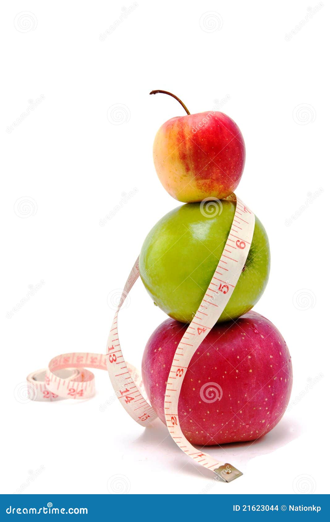 Apples and measure tape stock photo. Image of equipment - 21623044