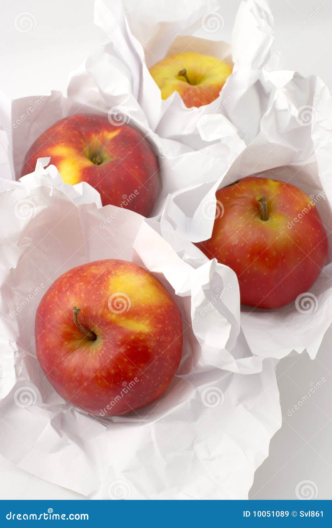 Apples in paper stock image. Image of fruit, store, simplicity - 10051089