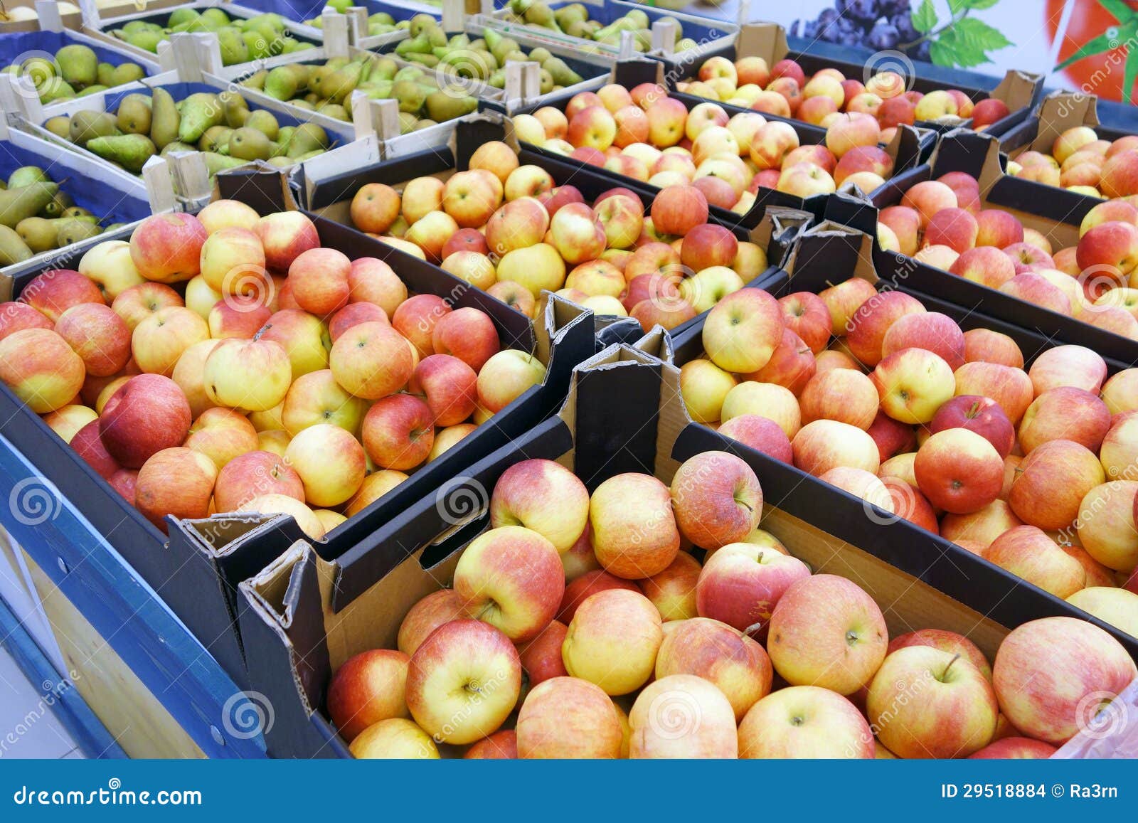 Apples and Pears in Supermarkets Stock Photo - Image of fruit, apple ...