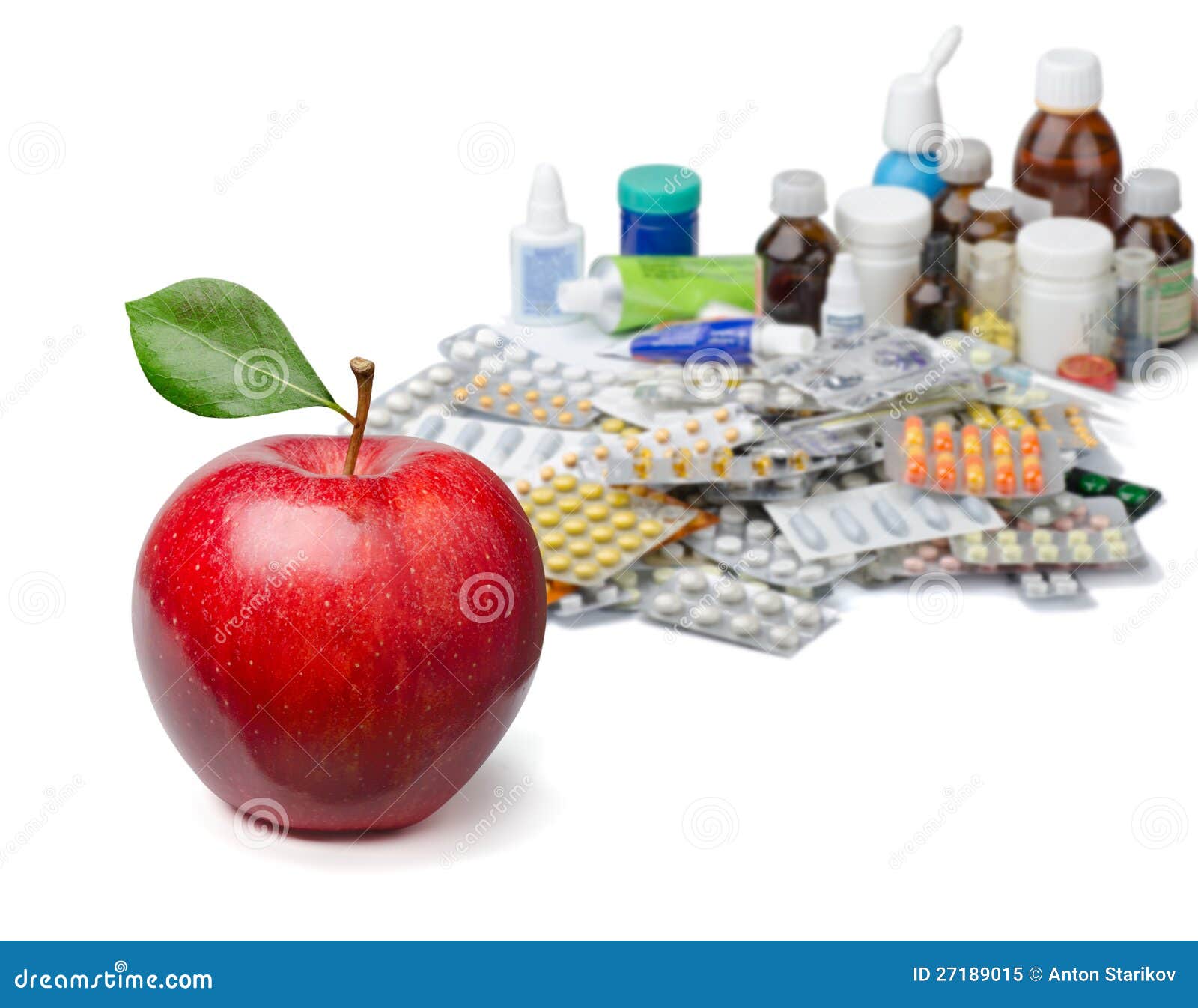Apples and pills stock image. Image of group, bottle - 27189015