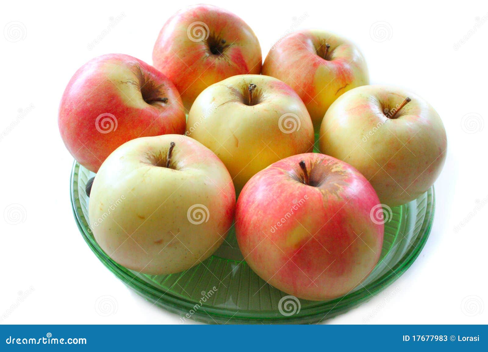 Apples on the plate stock image. Image of natural, fruit - 17677983