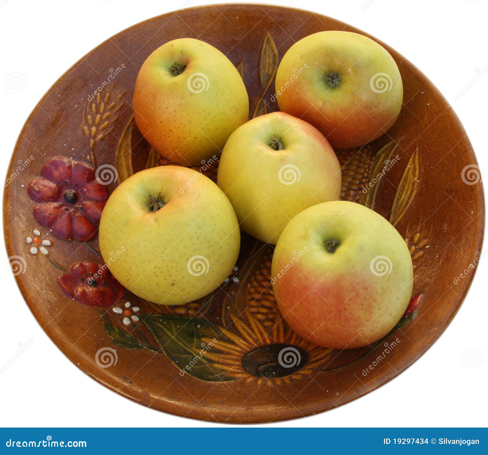 Apples on plate stock photo. Image of apple, painted - 19297434