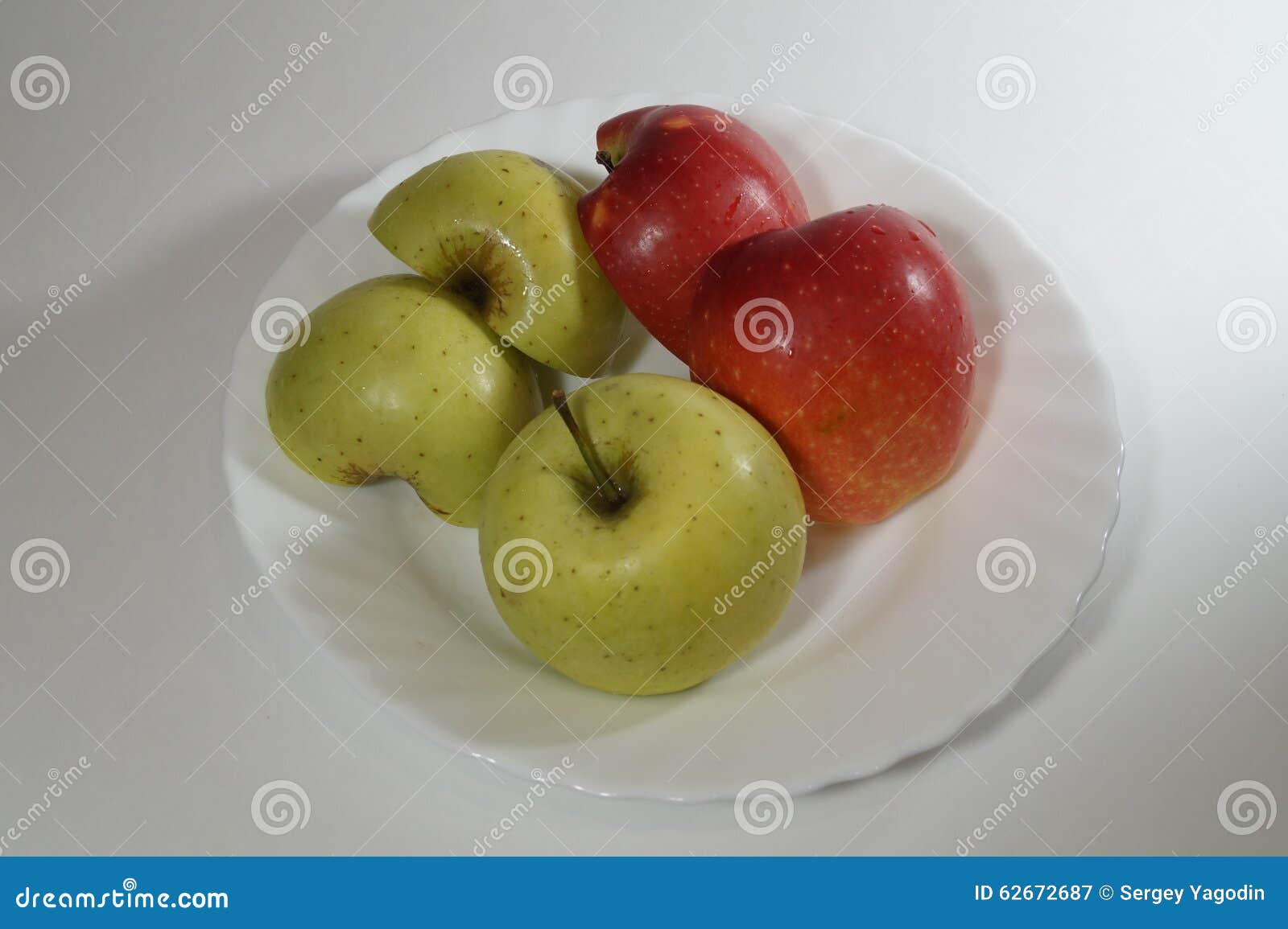 Apples on the plate stock image. Image of food, fruit - 62672687