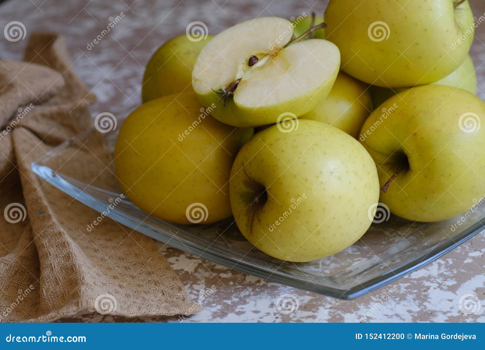 Apples on a Plate on the Table in the Kitchen. Chauntecleer Apples ...