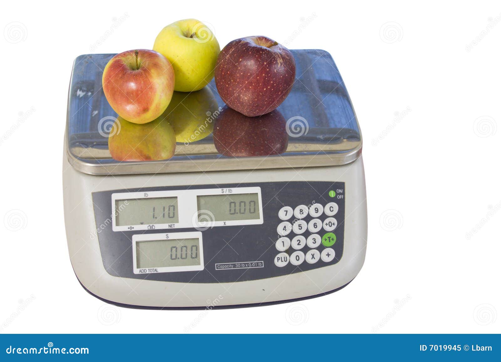 Apples on produce scale stock image. Image of yellow, produce - 7019945