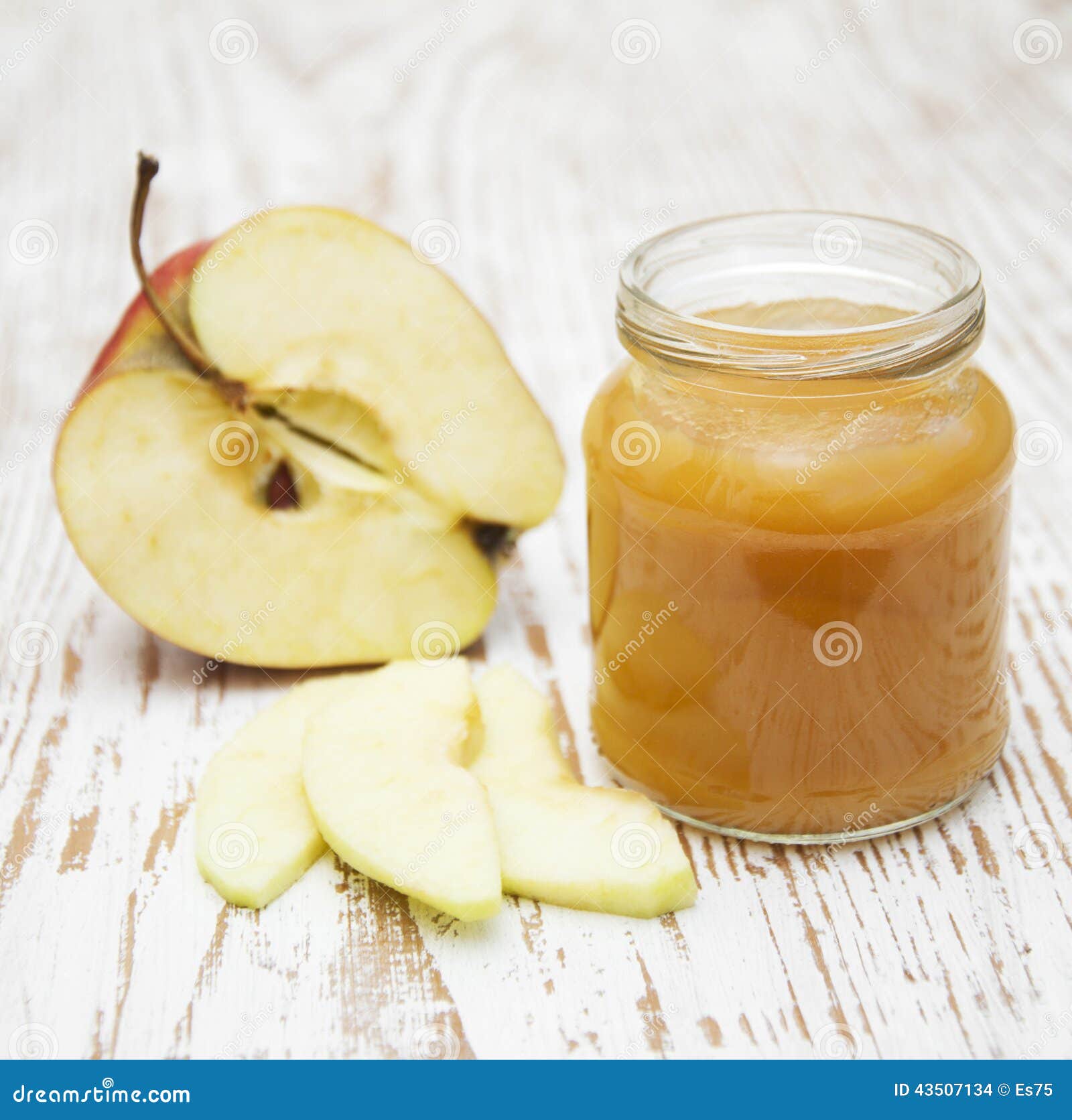 Apples puree in jar stock photo. Image of additional - 43507134