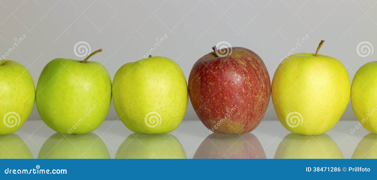 Apples in a row stock photo. Image of mirroring, apple - 38471286