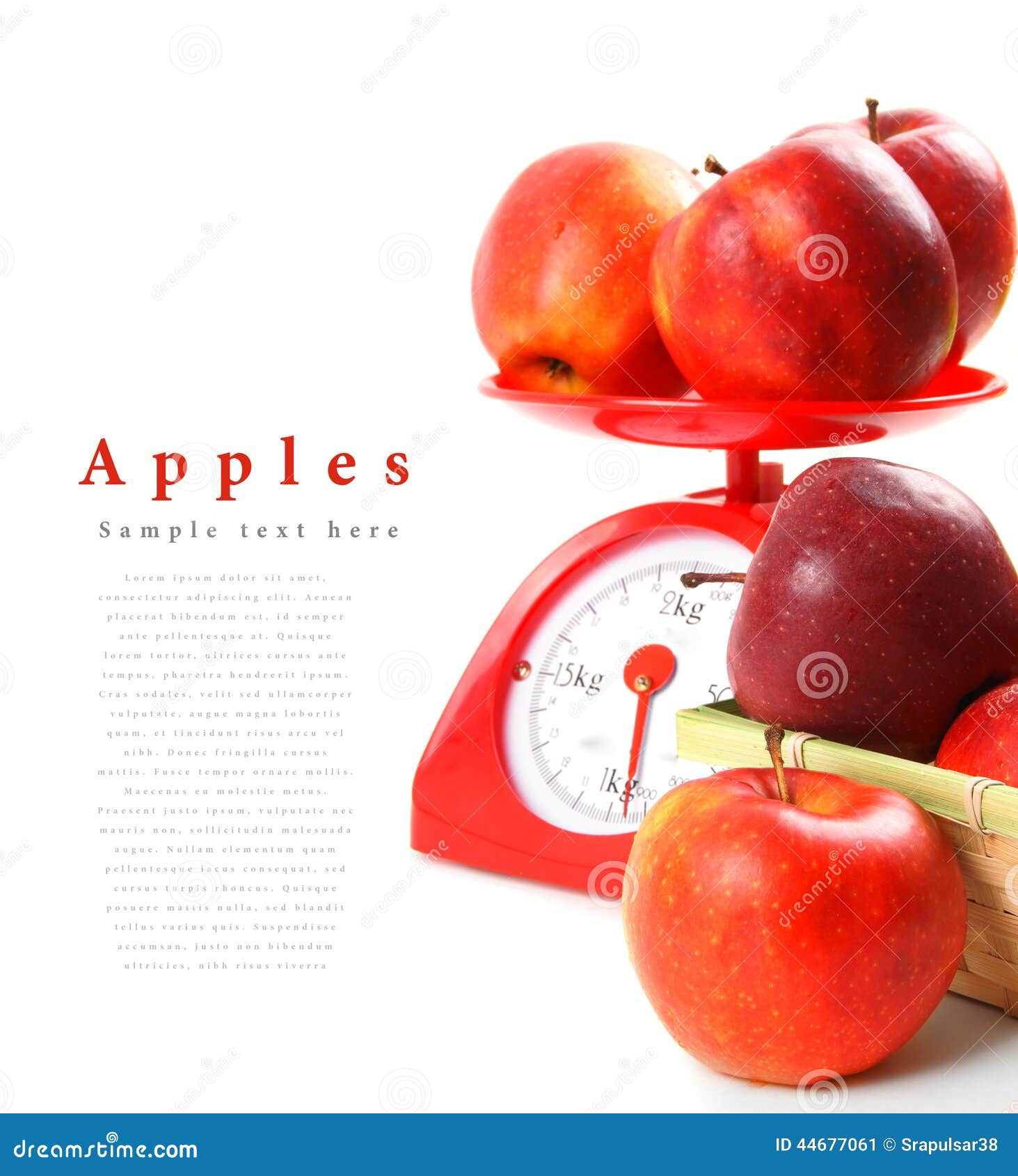 Apples on Scales and in Basket Stock Image - Image of diet, fresh: 44677061