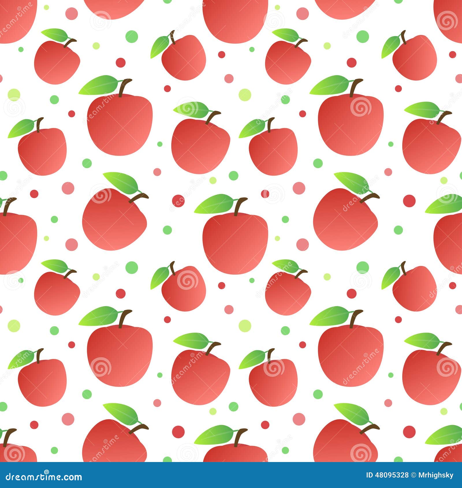 Apples Seamless Pattern Stock Vector Illustration Of Pattern 48095328