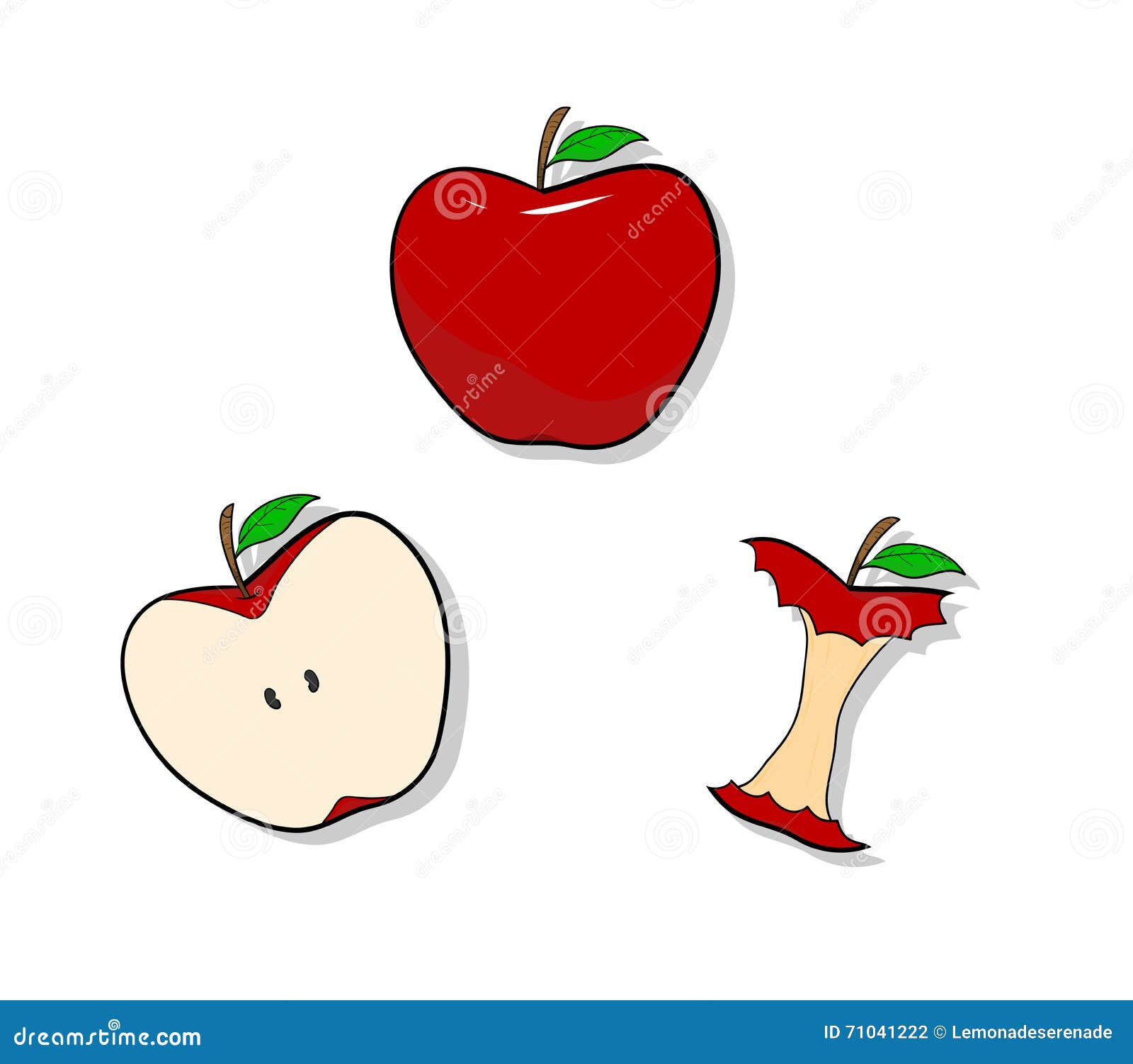 Apples stock vector. Illustration of sketch, drawn, cartoon - 71041222
