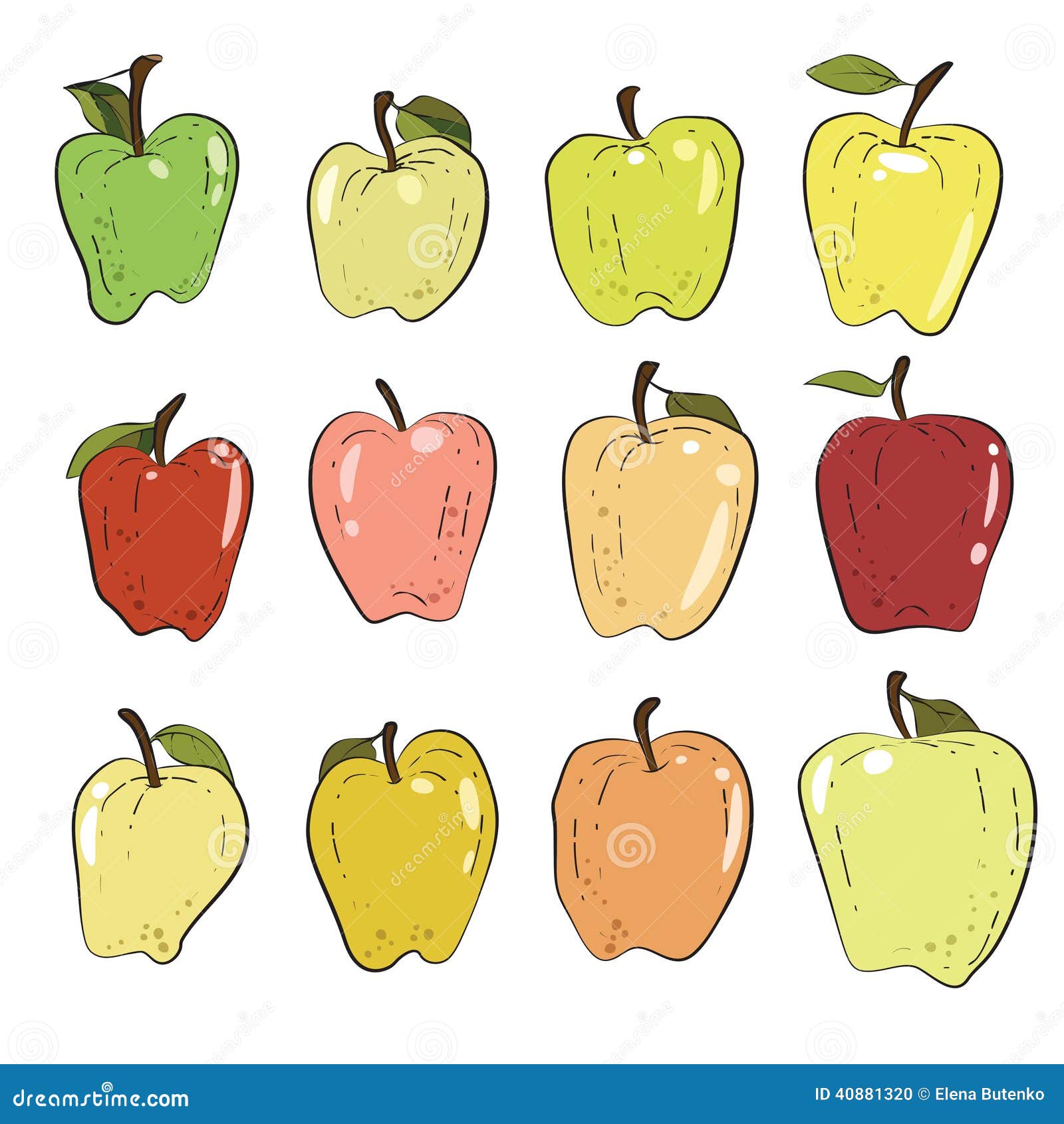 Apples stock vector. Illustration of cartoon, icon, natural - 40881320