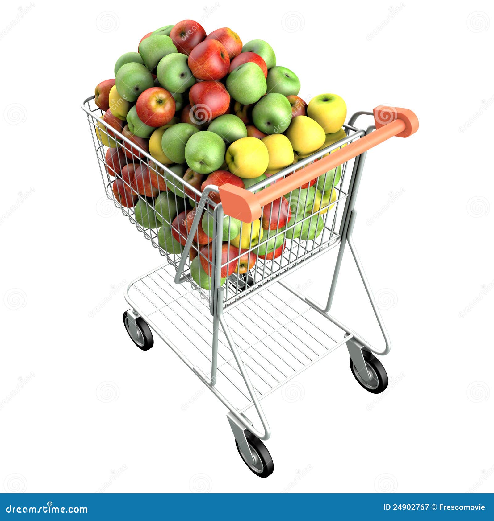 Apples in a shopping cart stock illustration. Illustration of roll ...