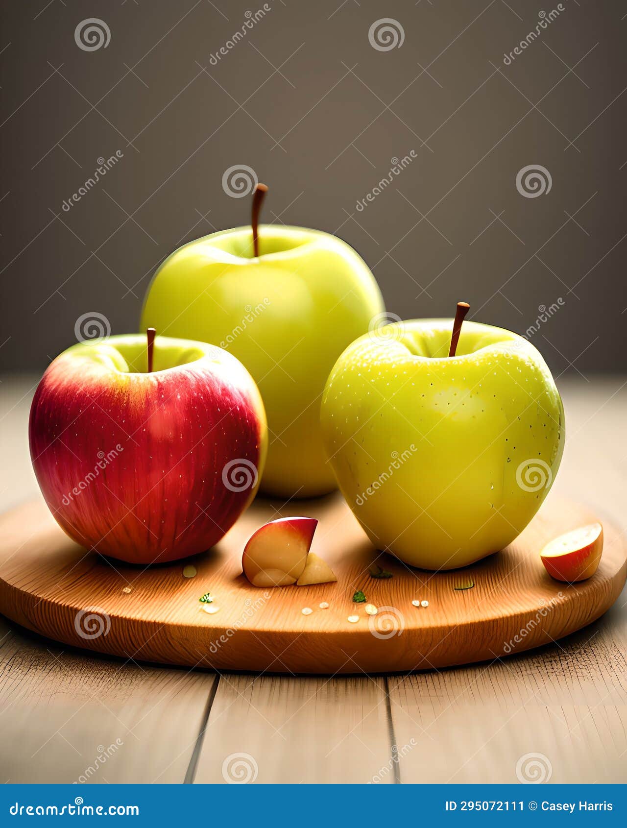 Apples on the table stock illustration. Illustration of orange - 295072111