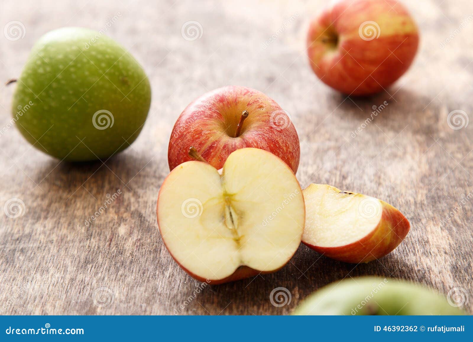 Apples on the table stock photo. Image of fruit, diet - 46392362