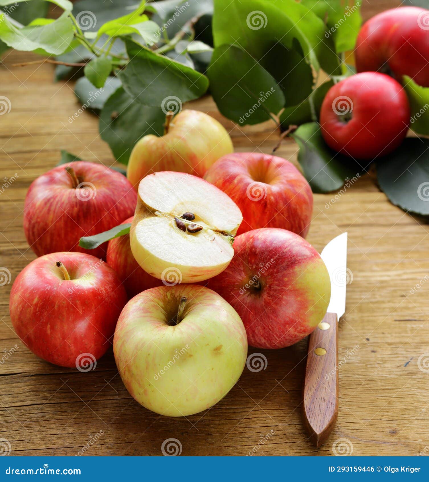 Apples on the Table, Healthy Food Stock Photo - Image of green, apple ...