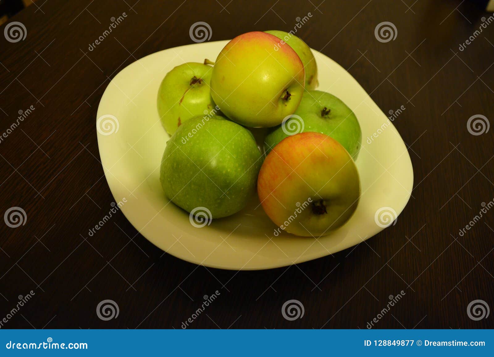 Apples on the table stock image. Image of house, childrens - 128849877