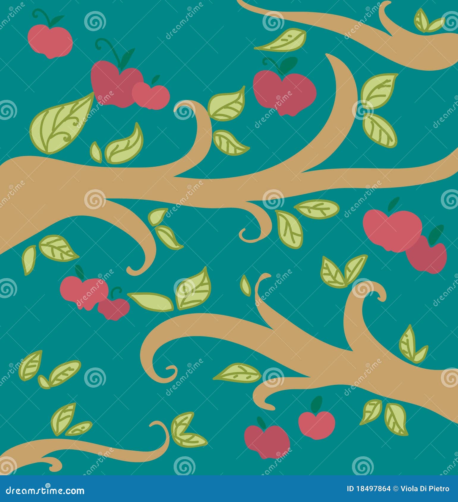 Apples wood stock vector. Illustration of curly, leaf - 18497864