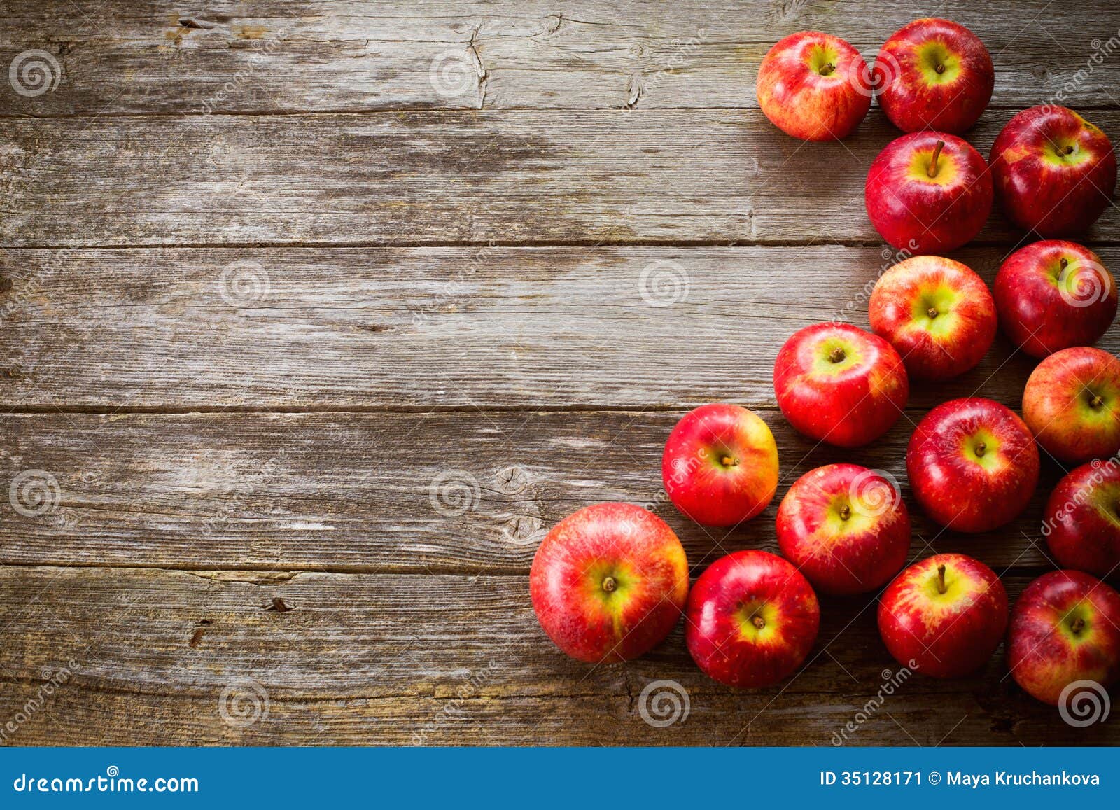 Apples on wooden table stock image. Image of bright, healthy - 35128171