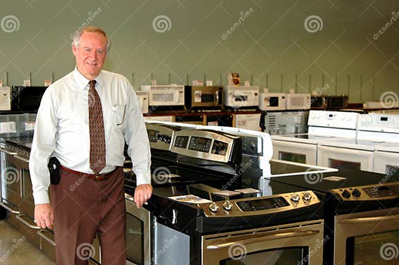 Appliance salesman stock image. Image of microwave, older - 2193265