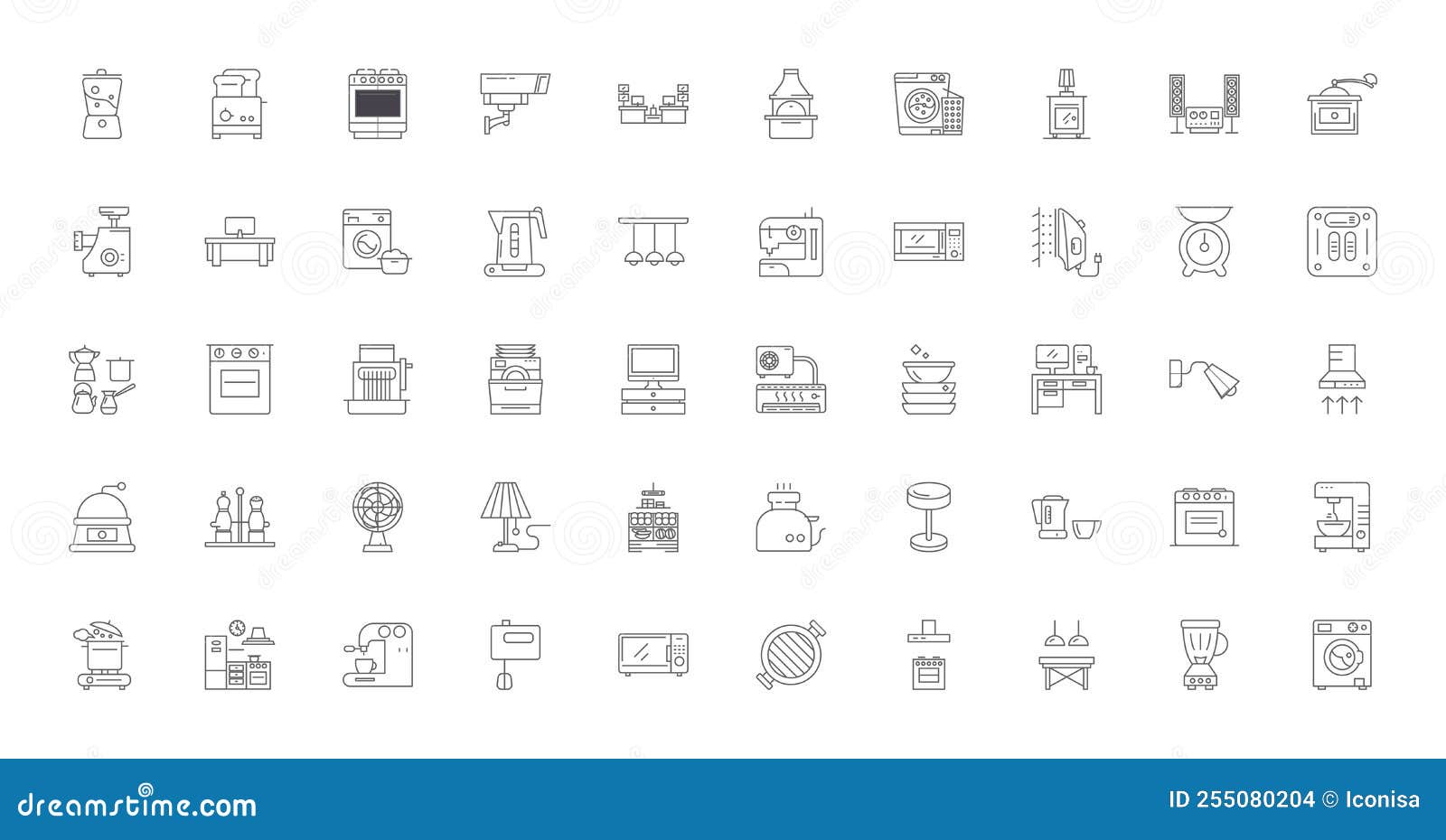 Appliances Ideas, Linear Icons, Line Signs Set, Vector Collection Stock ...