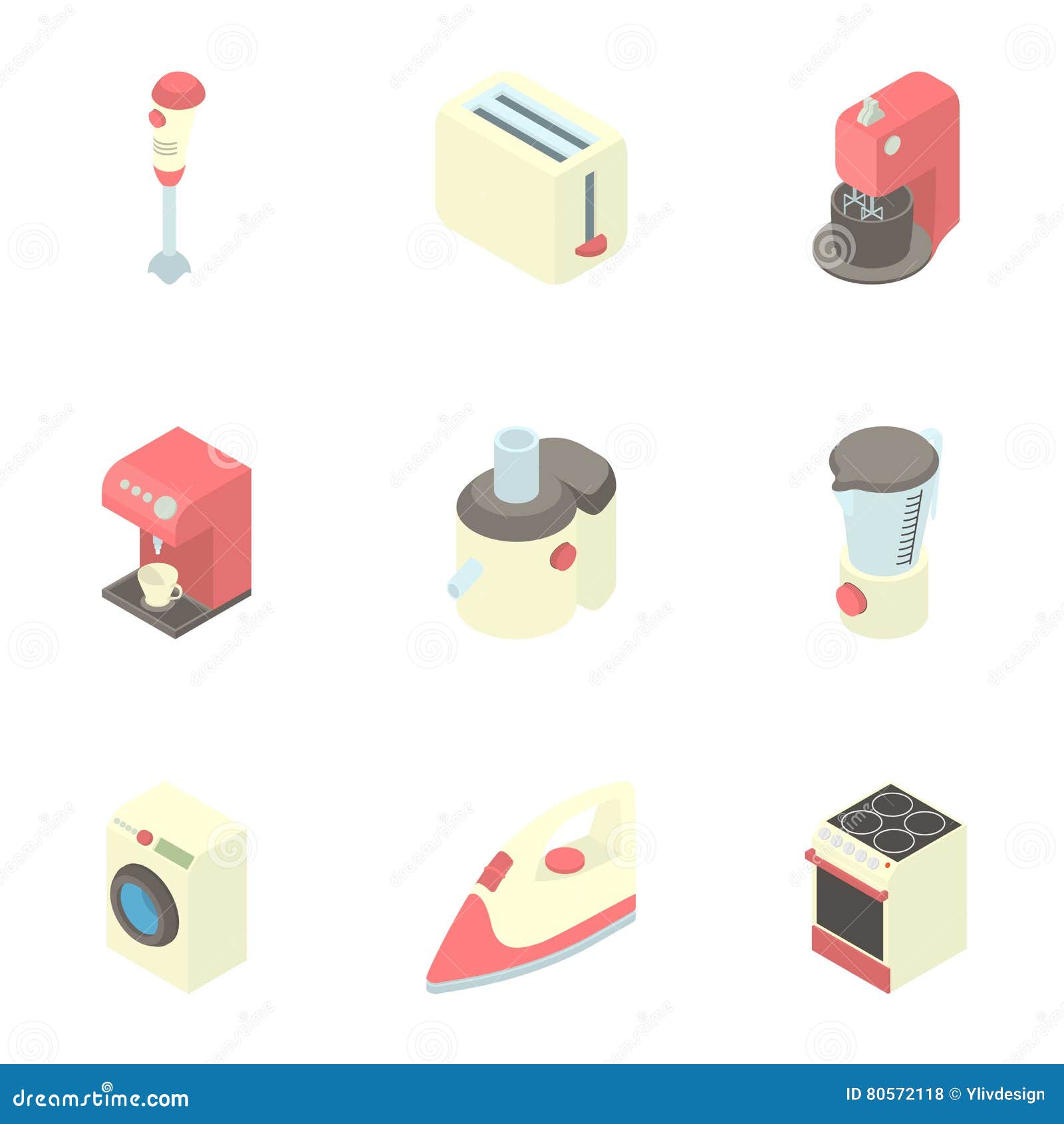 Appliances for Kitchen Icons Set, Cartoon Style Stock Vector ...