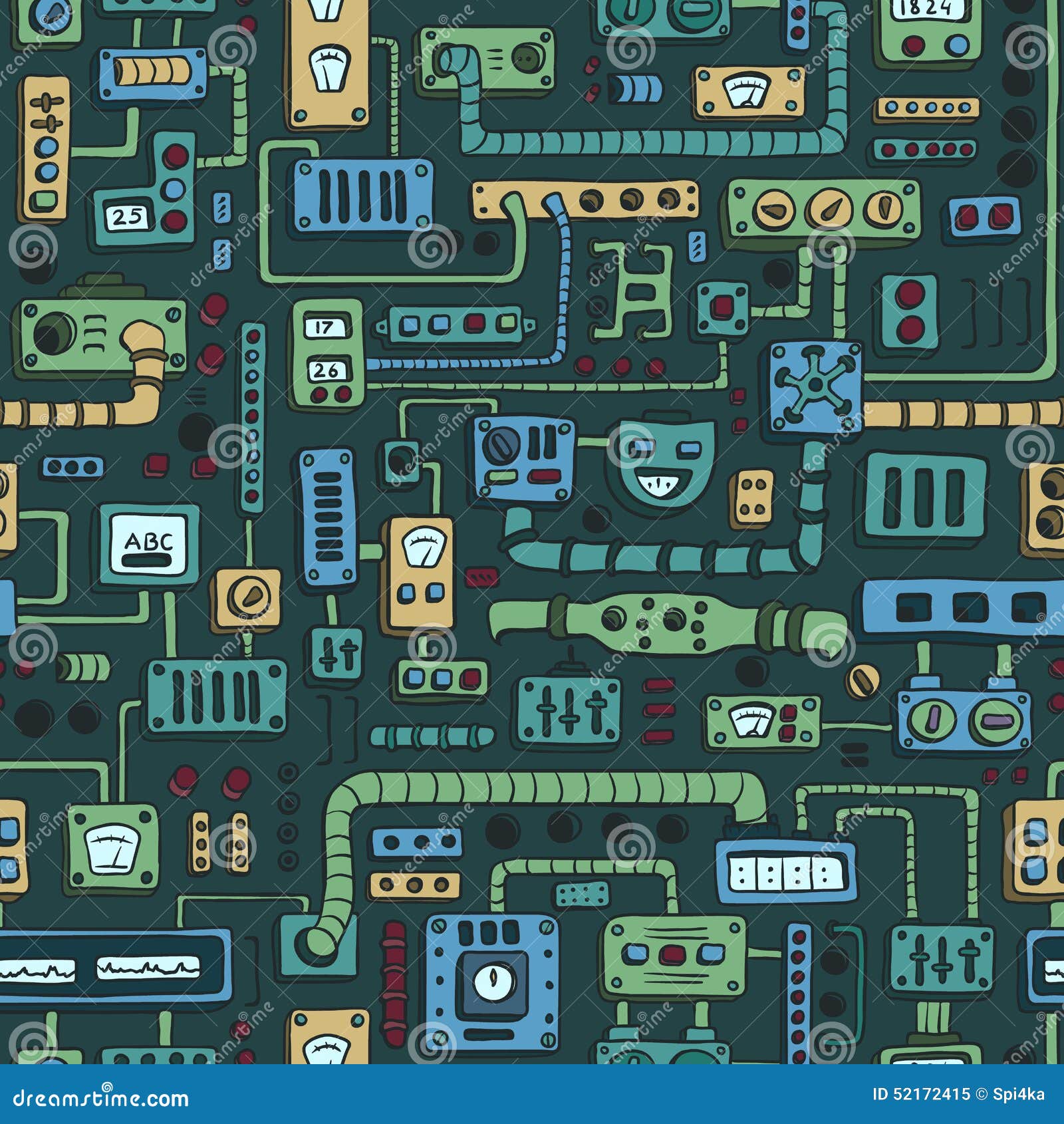 Appliances Seamless Pattern Stock Vector - Illustration of pattern ...