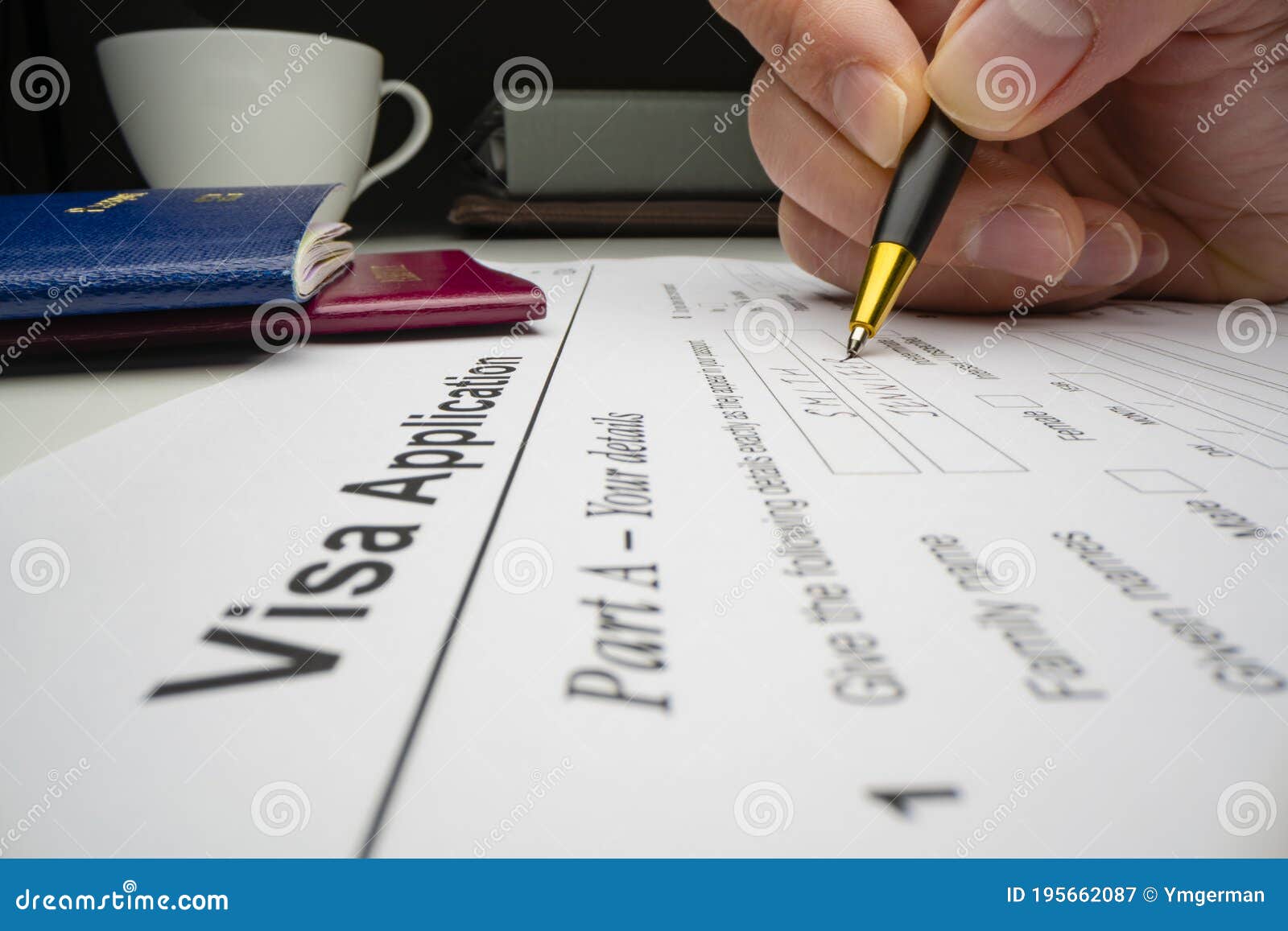 Applicant Completing Visa Application Form Stock Image - Image of ...