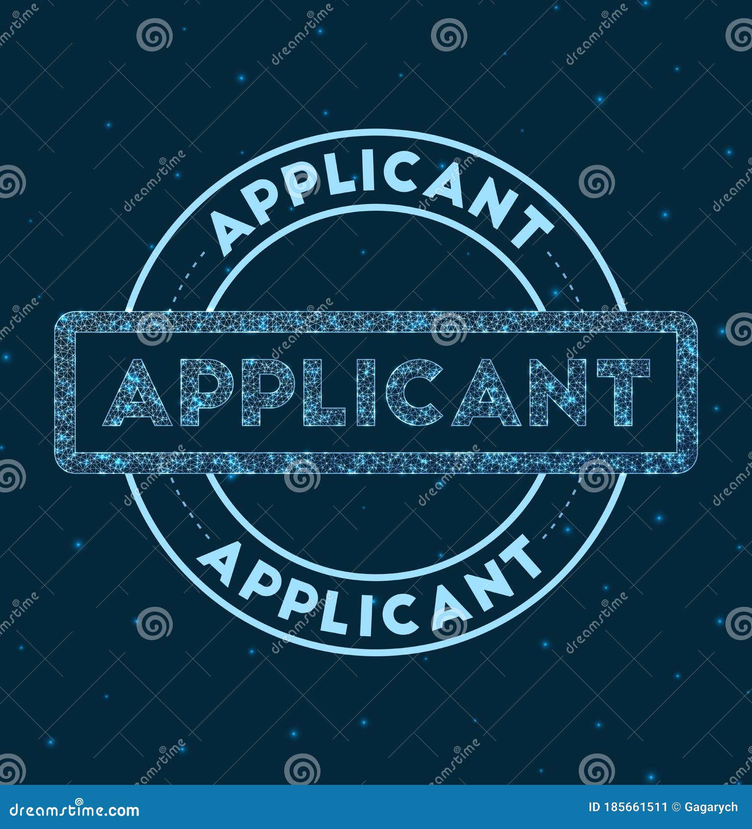 Applicant. Glowing Round Badge Stock Vector - Illustration of network ...