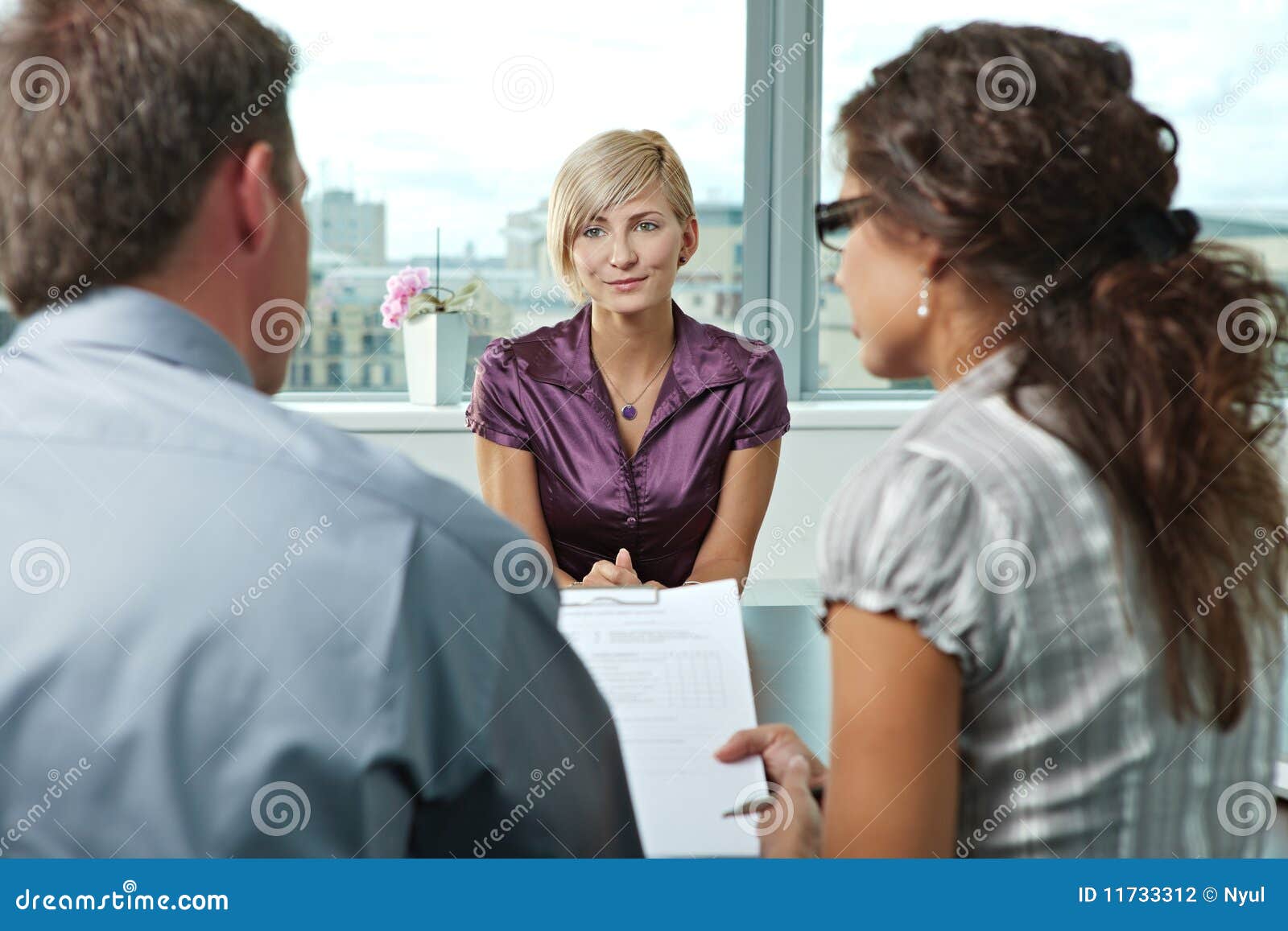 Applicant during Job Interview Stock Photo - Image of administration ...