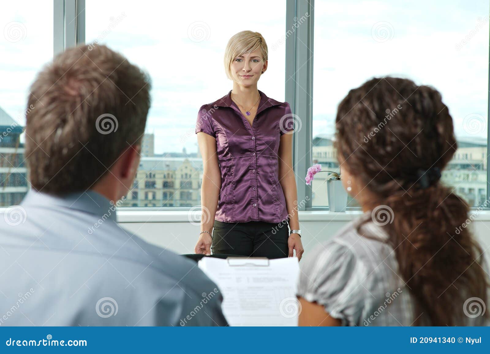 Applicant during Job Interview Stock Photo - Image of document, adult ...