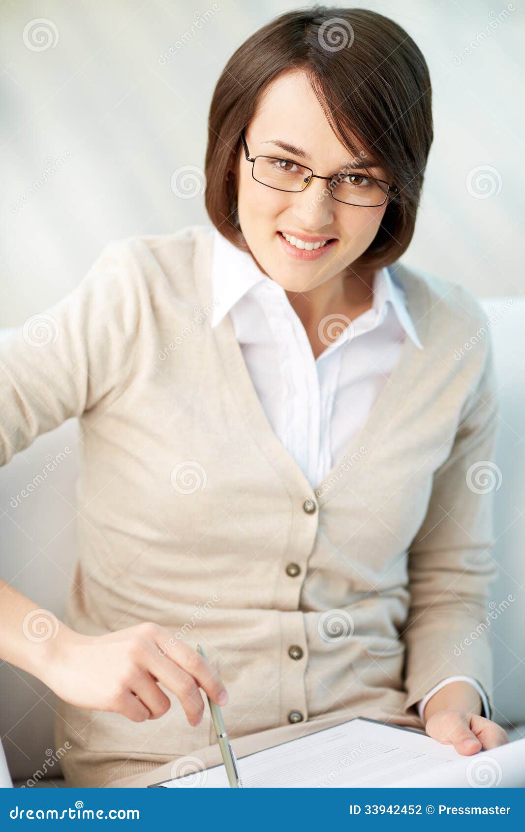 Applicant stock photo. Image of filling, brunette, medicalrecord - 33942452