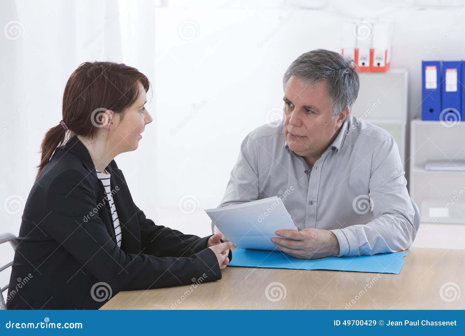 Applicant and Recruiter at Interview Stock Image - Image of attractive ...