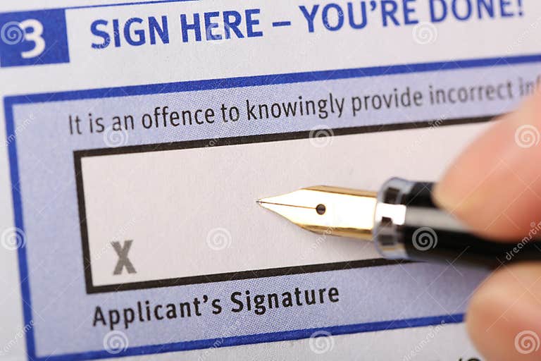 Applicant s signature stock photo. Image of fincancing - 35805030