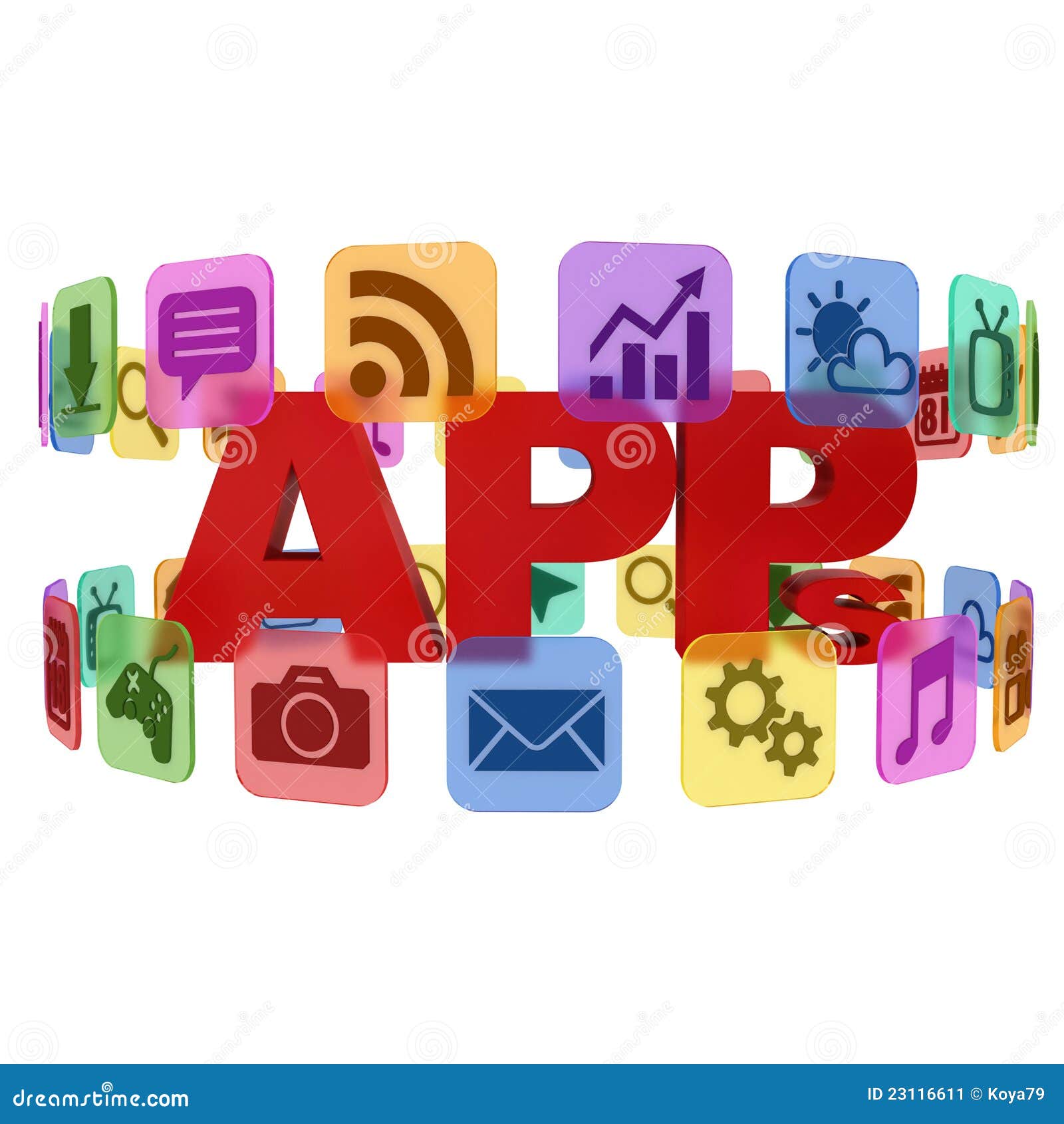 Application - 3d app icons stock illustration. Illustration of ...