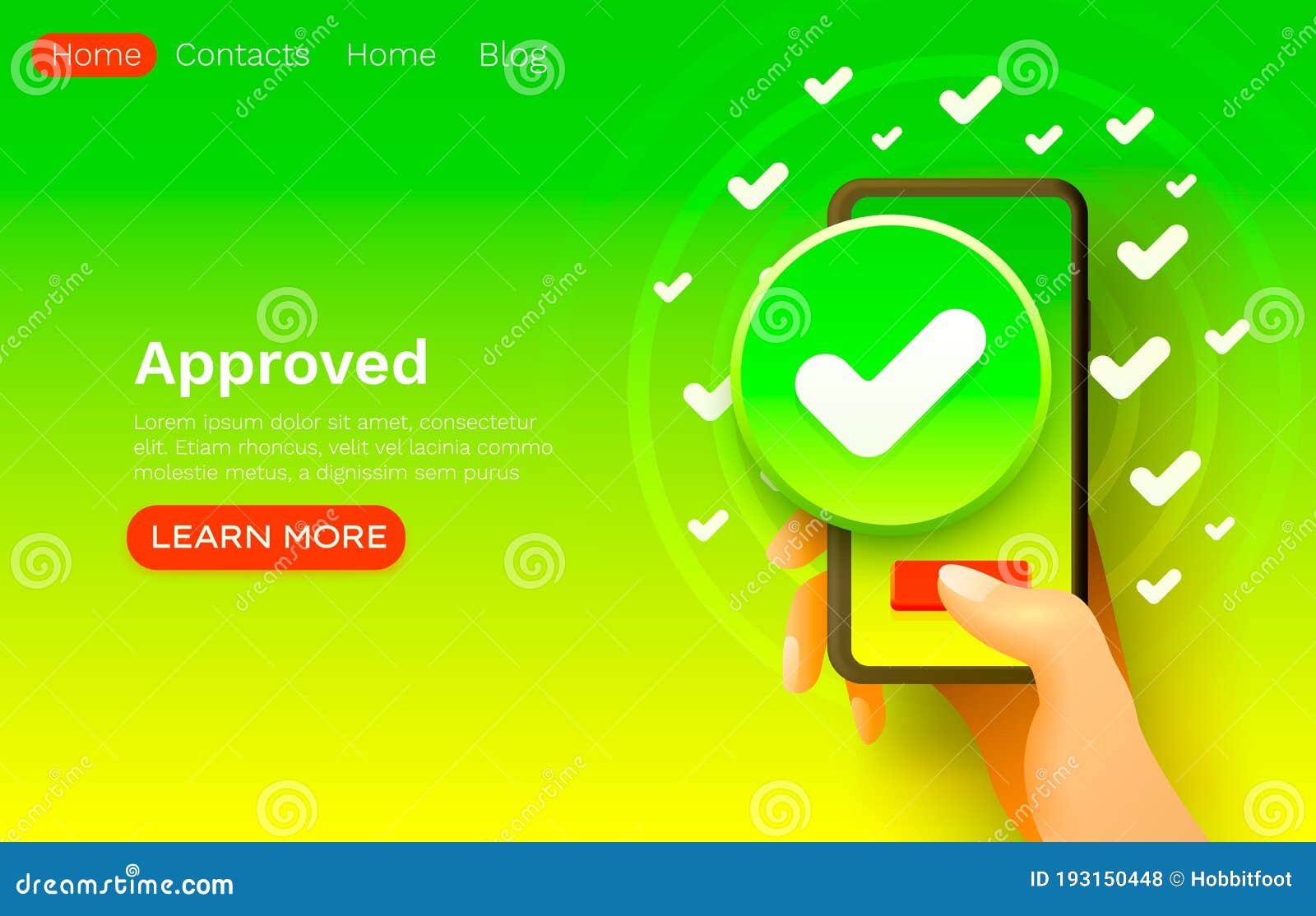 Application Approve Button, Smartphone Accept Icon, Web Site Banner ...