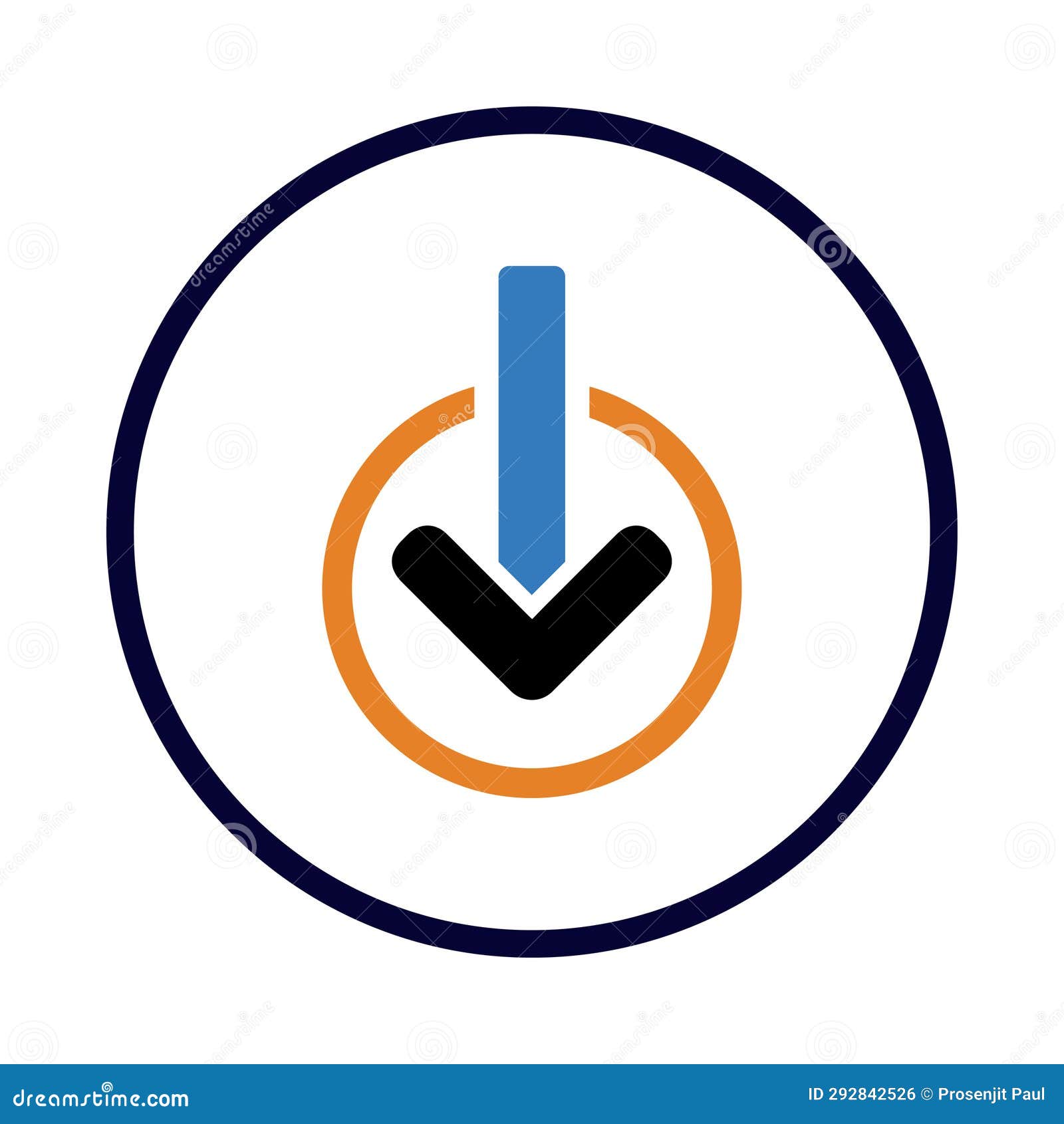 Application, Arrow, Down Icon Stock Vector - Illustration of pointer ...