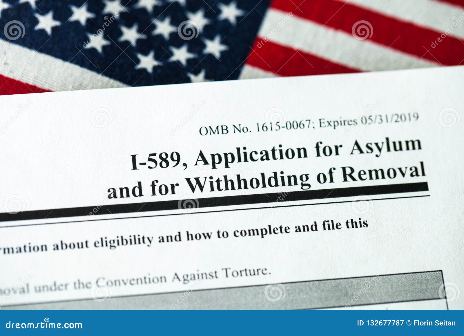 Application for Asylum To USA Concept with Application Form and USA ... Application for Asylum To USA Concept with Application Form and USA ...