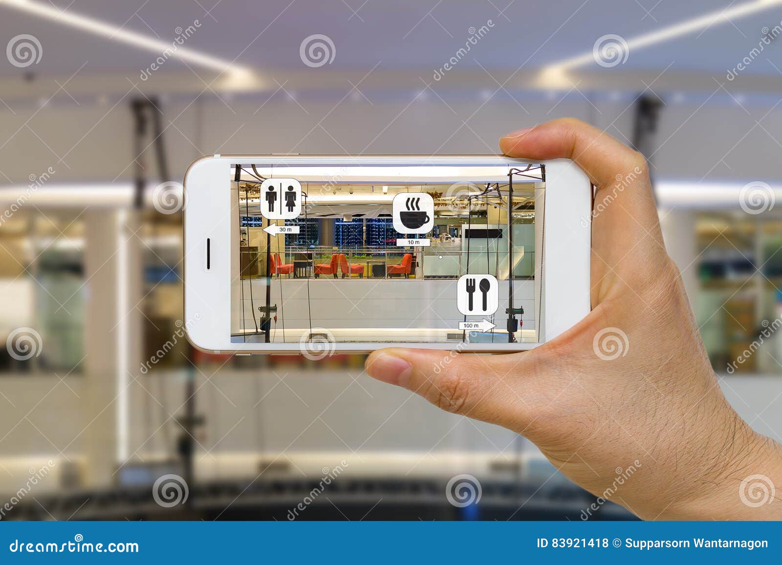 Application of Augmented Reality or AR for Navigation Concept in Stock ...