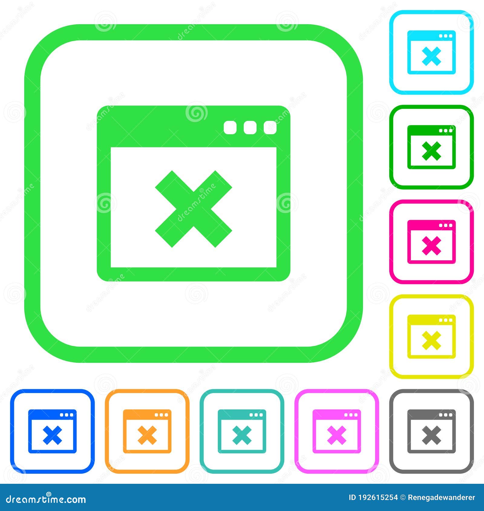 Application Cancel Vivid Colored Flat Icons Icons Stock Vector ...