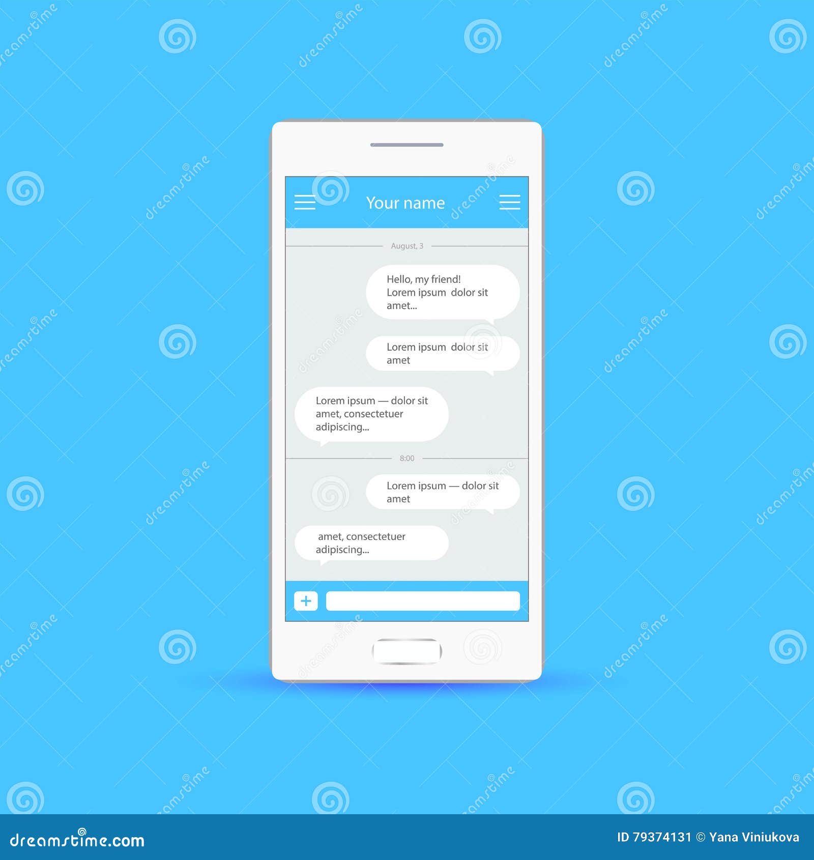 Application with Chat Boxes. Messenger. Message Box. Duologue Window ...