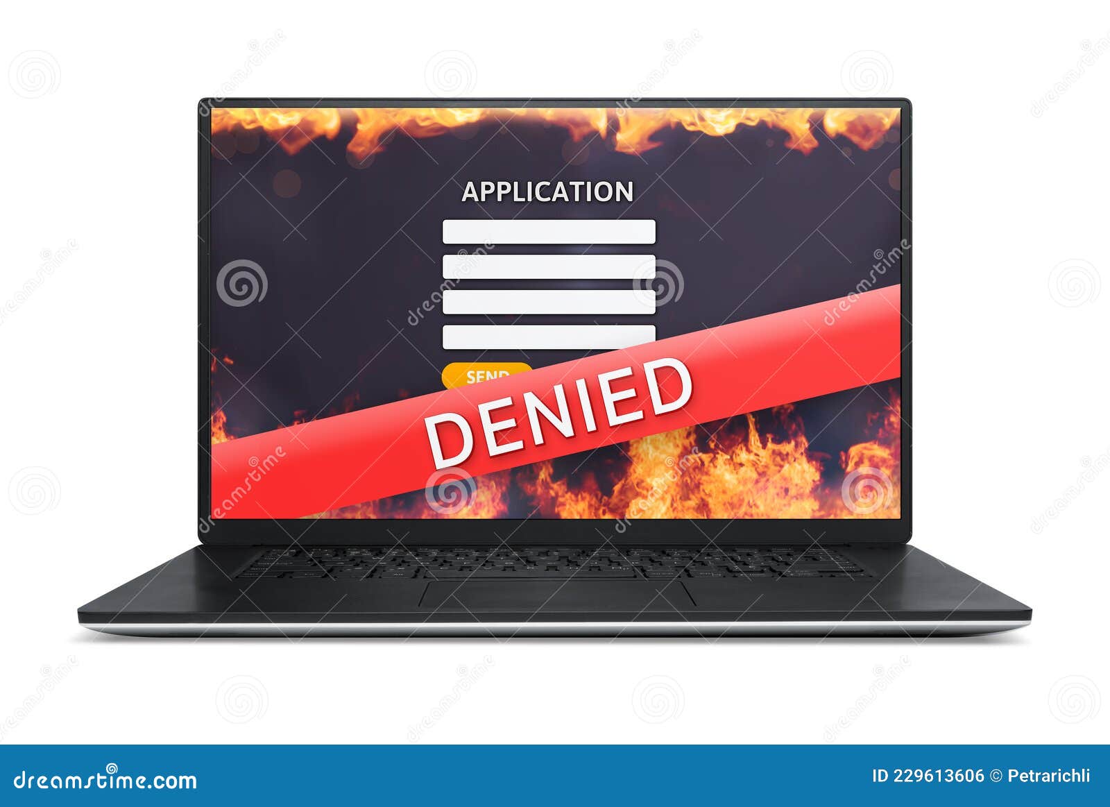Application Denied Screen on Black Laptop Stock Photo - Image of ...